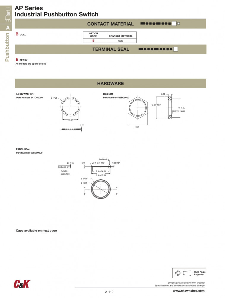 C&K AP Series datasheet page 5