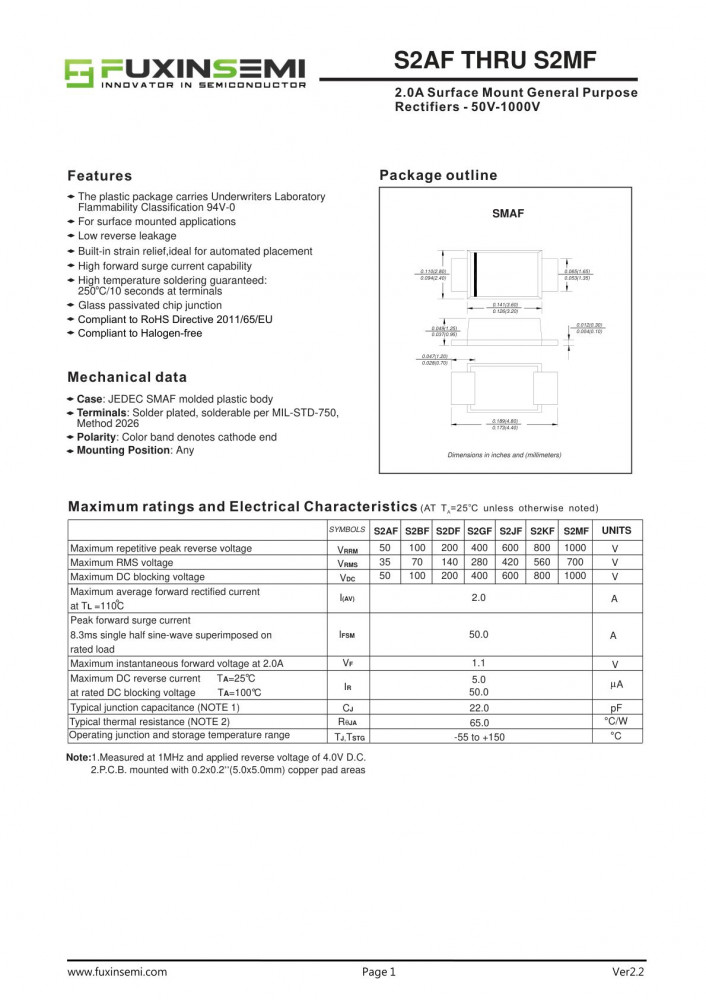 S2MF datasheet page 1