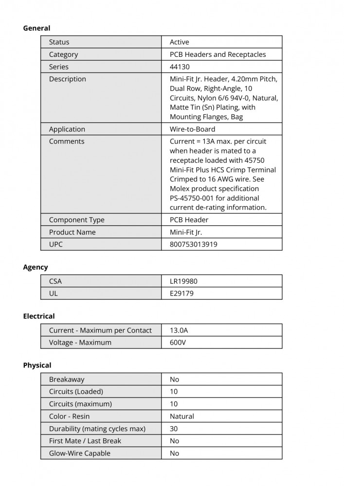 MOLEX 441300008 technical document preview, page 2
