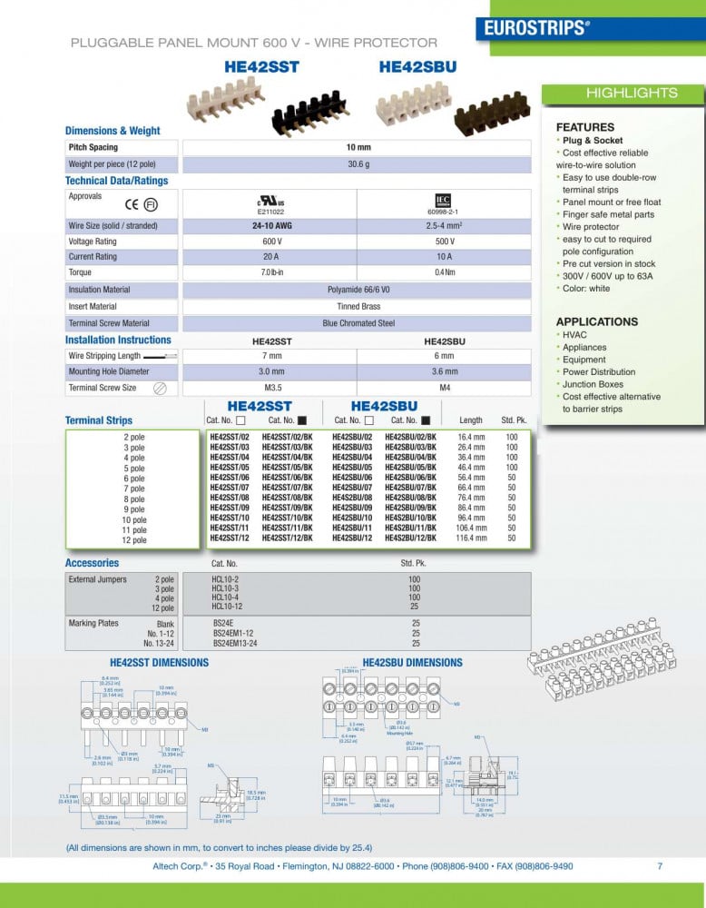 Altech HE42ST/10 technical document page 2