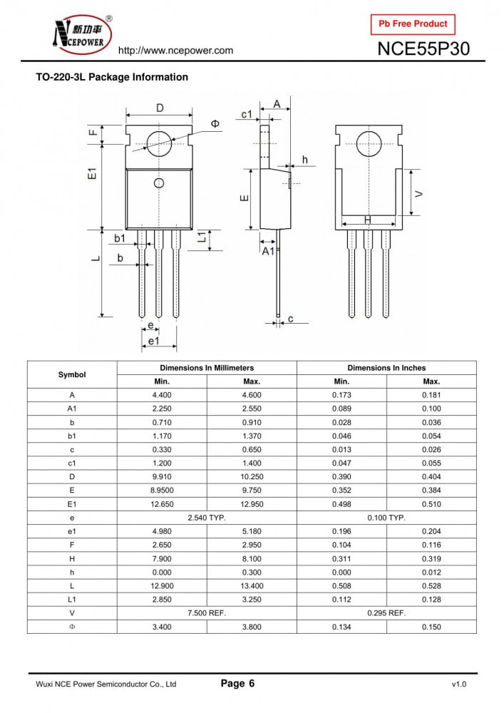NCE55P30 datasheet page 6