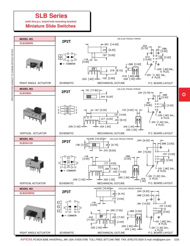 APEM SLB Series datasheet page 8