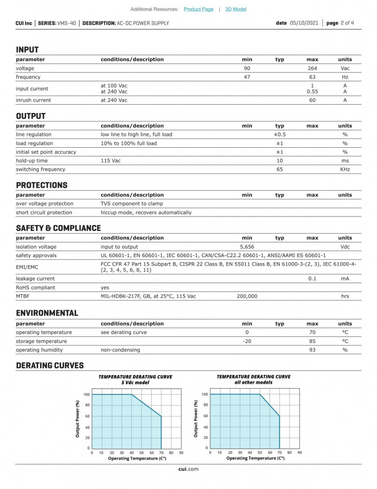 CUI VMS-40-9 datasheet page 2