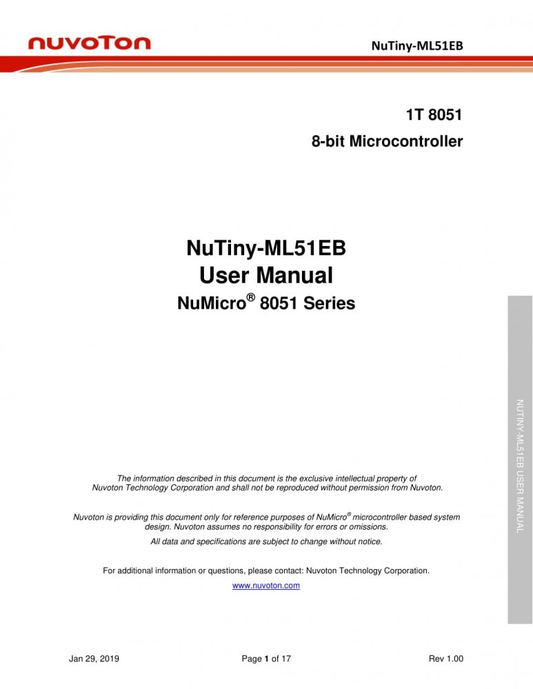 NuTiny-ML51EB manual page 1