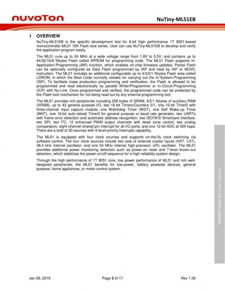 NuTiny-ML51EB manual page 3