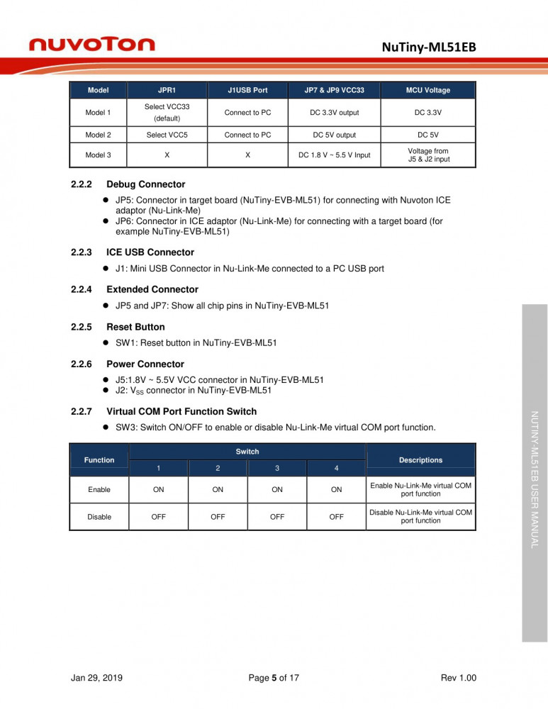 NuTiny-ML51EB manual page 5