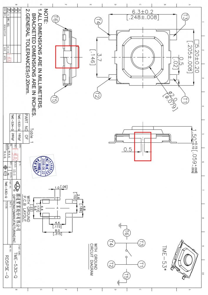 TME-534-Q-T/R technical drawing page 1