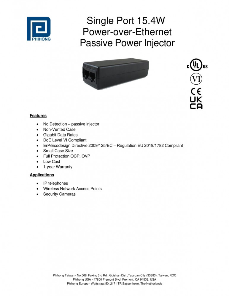 POE15W-560-R technical document page 1