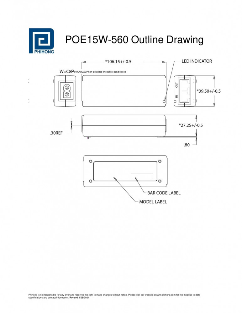 POE15W-560-R technical document page 4