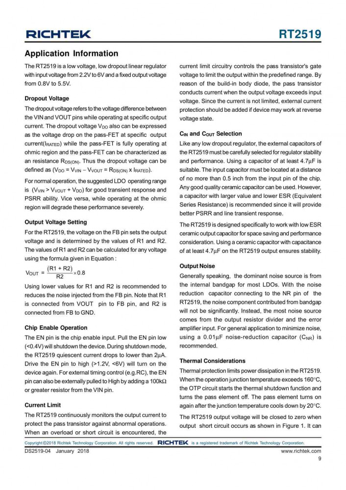 RT2519 datasheet page 9