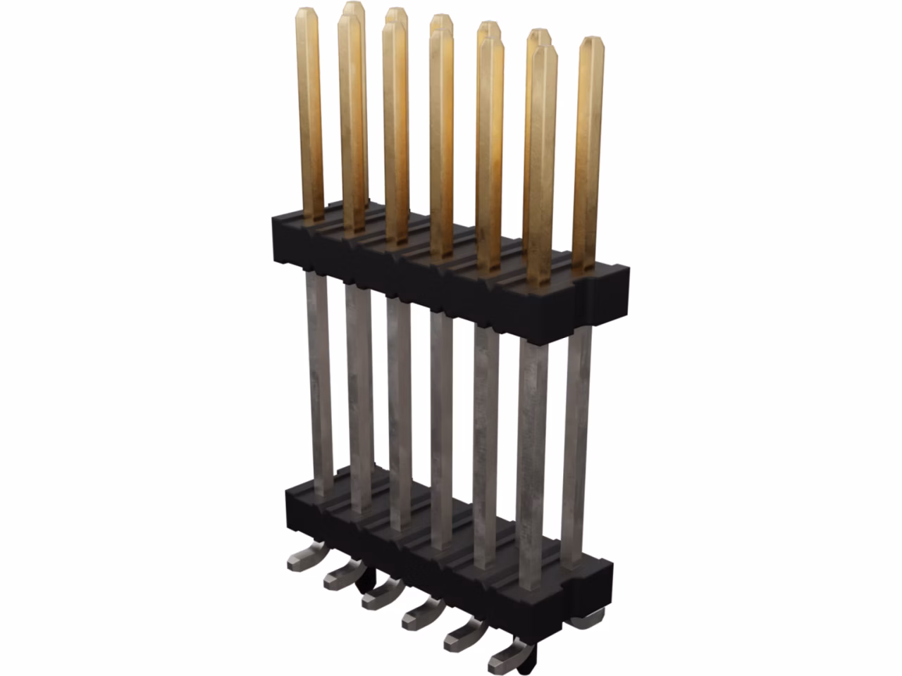 2.00mm Pitch Milli-Grid Header, Vertical, Surface Mount, Dual Row Dual Body, 12 Circuits, 0.38µm Gold (Au) Plating, 12.70mm Stacking Height, with Pegs, Tube, Lead-Free for sale
