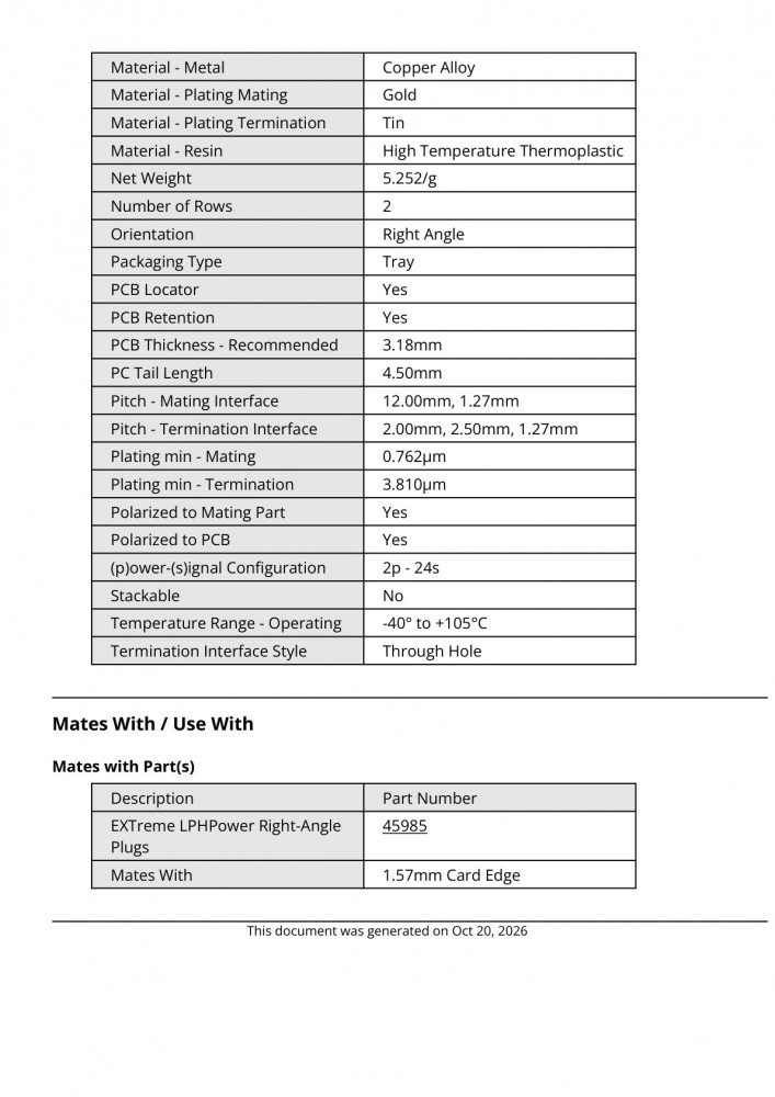 Technical document page 3 for Molex 459842441