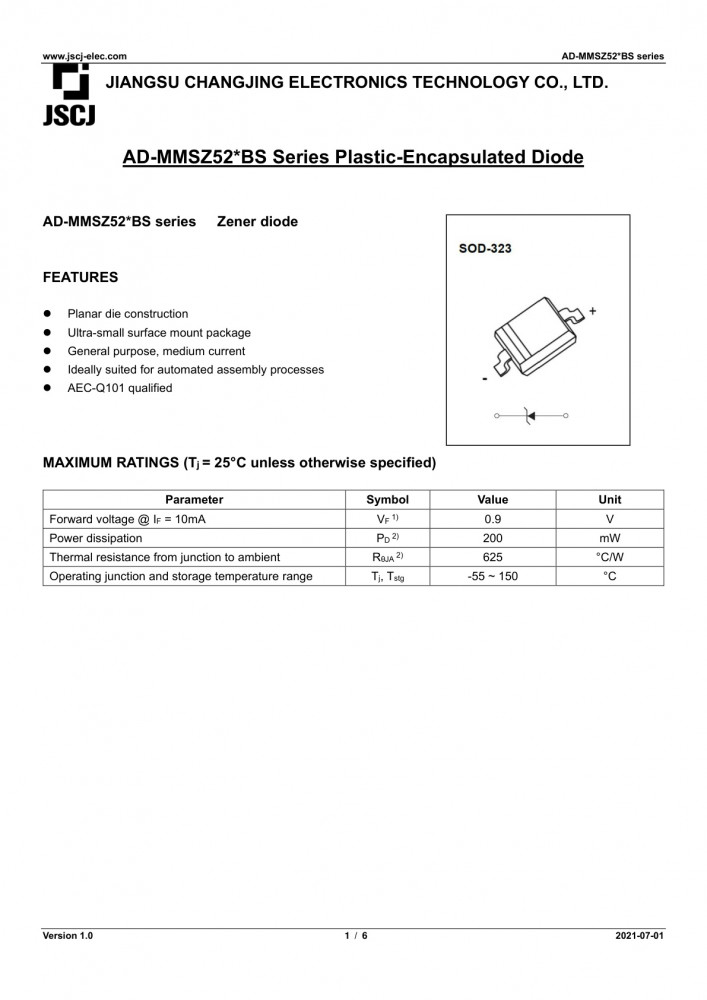 AD-MMSZ5228BS datasheet page 1