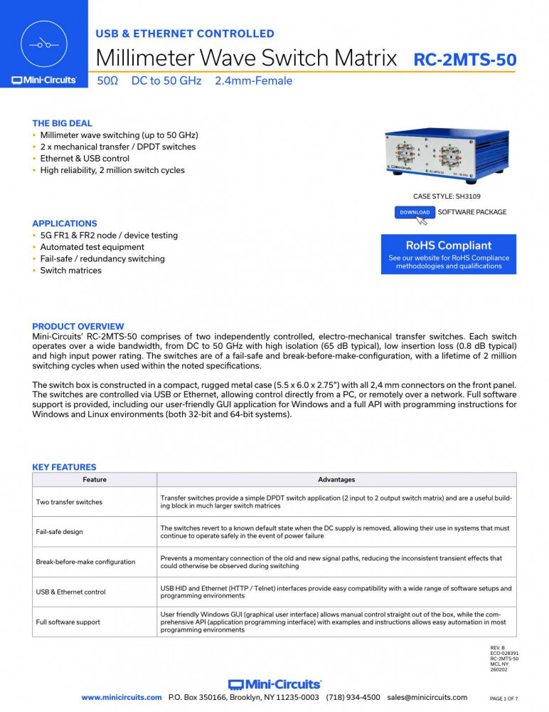 RC-2MTS-50 datasheet page 1