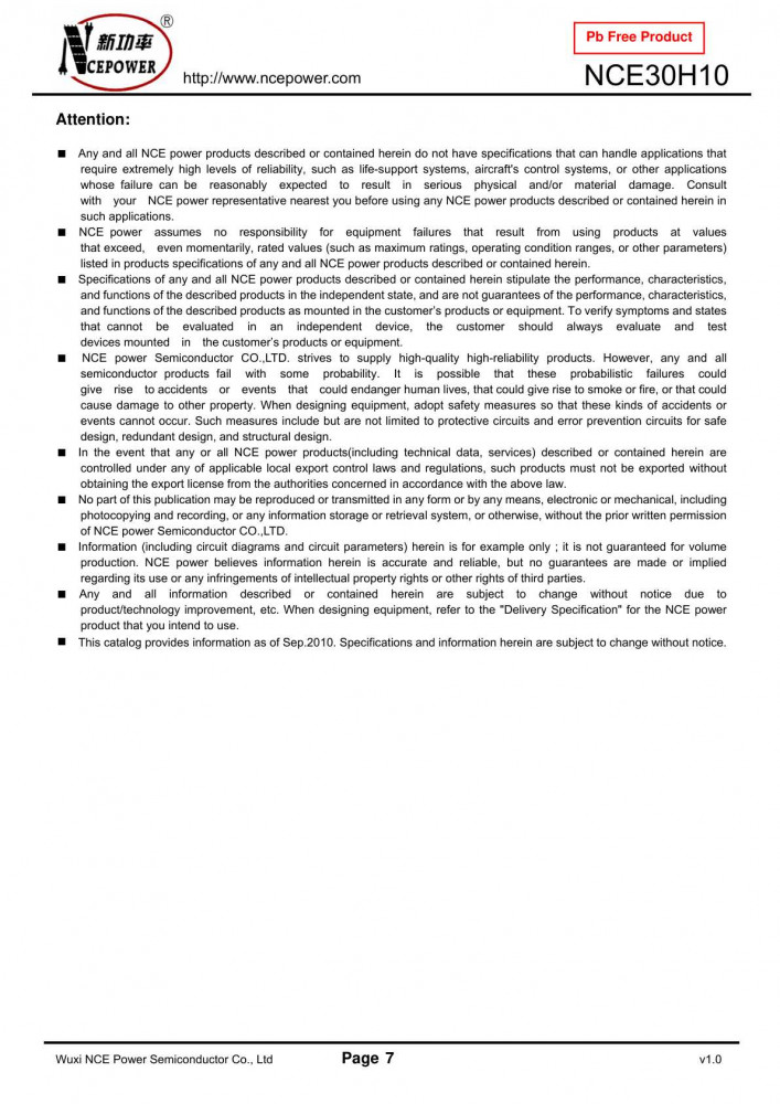 NCE30H10 datasheet page 7
