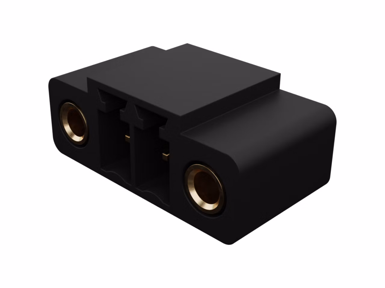 3.50mm Pitch Eurostyle Right-Angle PCB Header, with Threaded Retention Inserts, Gold (Au) Plated, Black, 2 Circuits for sale