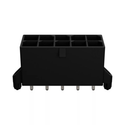 Mega-Fit Vertical Header, 5.70mm Pitch, Through Hole, Dual Row, 10 Circuits, Matte Tin (Sn) Plating, 3.73mm Tail Length, Glow-Wire Capable, Tape and Reel, Black for sale