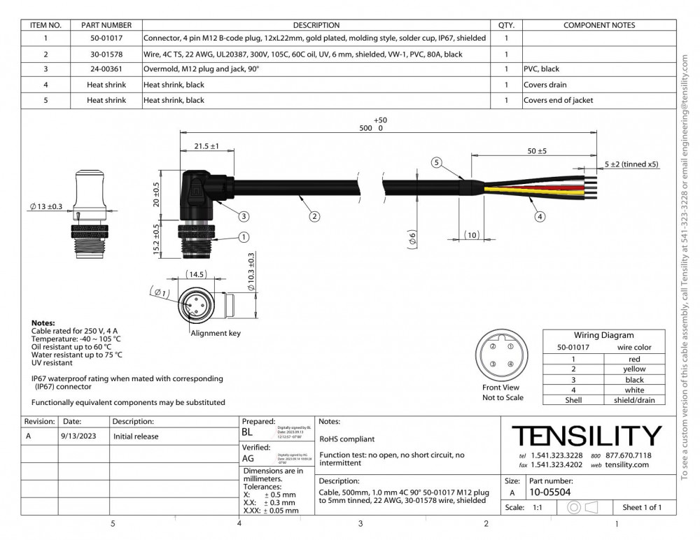 Tensility International 10-05504 product drawing
