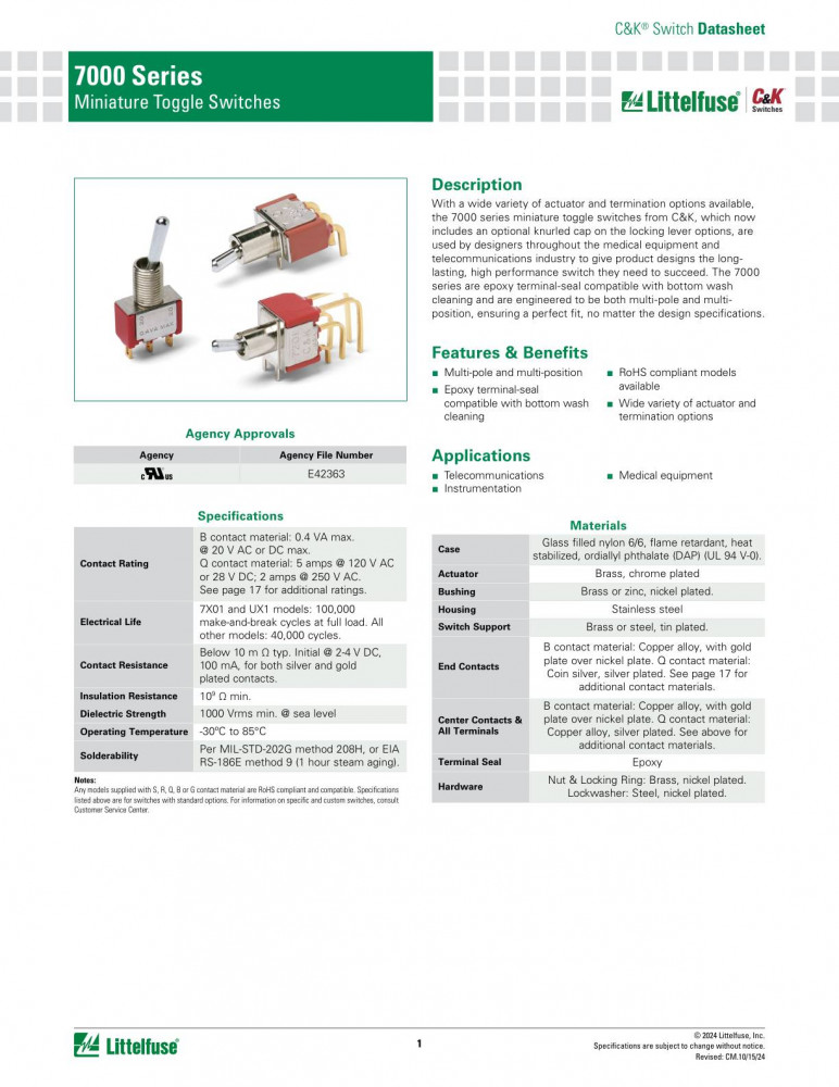 7101SYZQE datasheet page 1