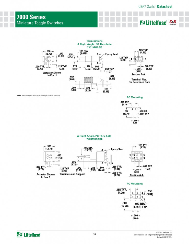 7101SYZQE datasheet page 10