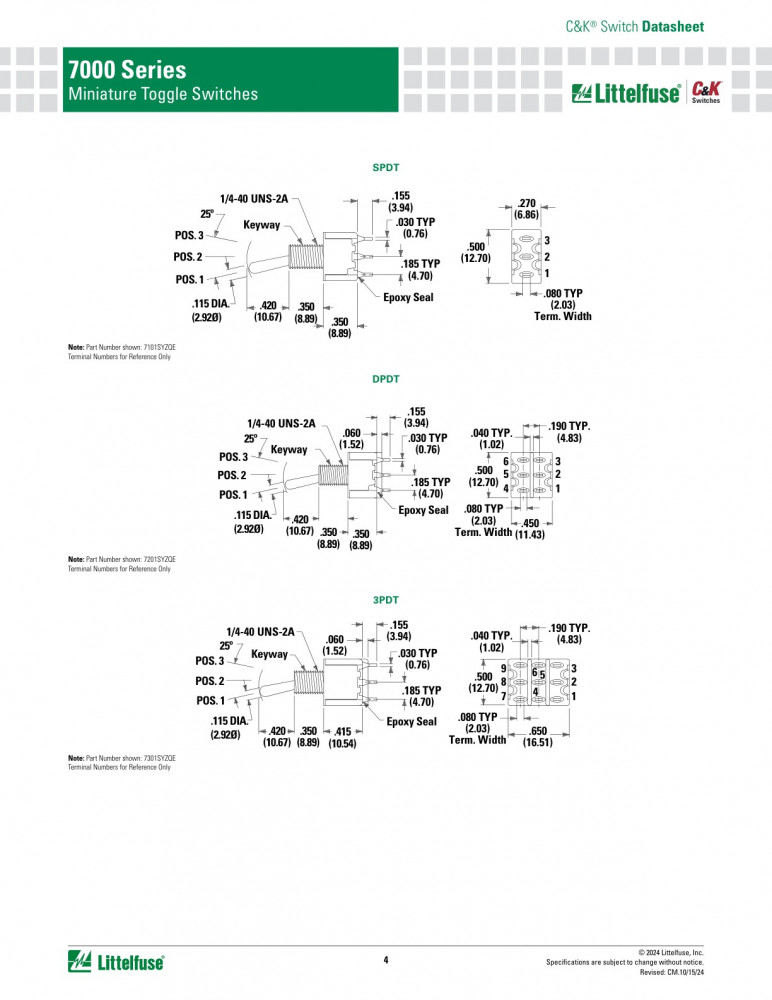 7101SYZQE datasheet page 4