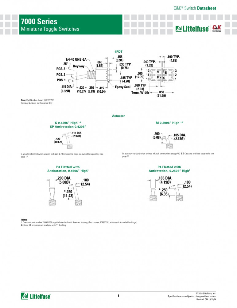 7101SYZQE datasheet page 5
