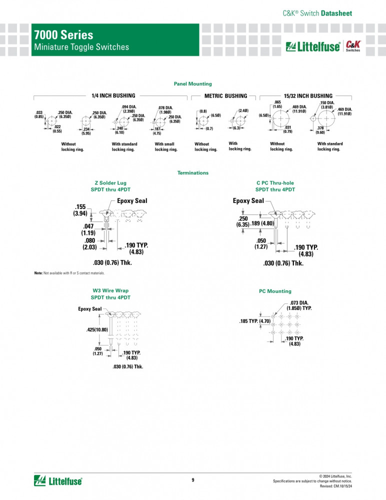 7101SYZQE datasheet page 9