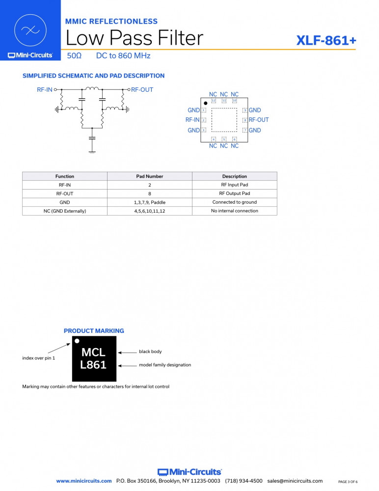 XLF-861+ technical document page 3