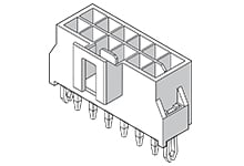 3.33mm / 6.00mm Pitch Hybrid Inline Female Housing, Right Slide Orientation, Dual Row, 16 Circuits, Gray