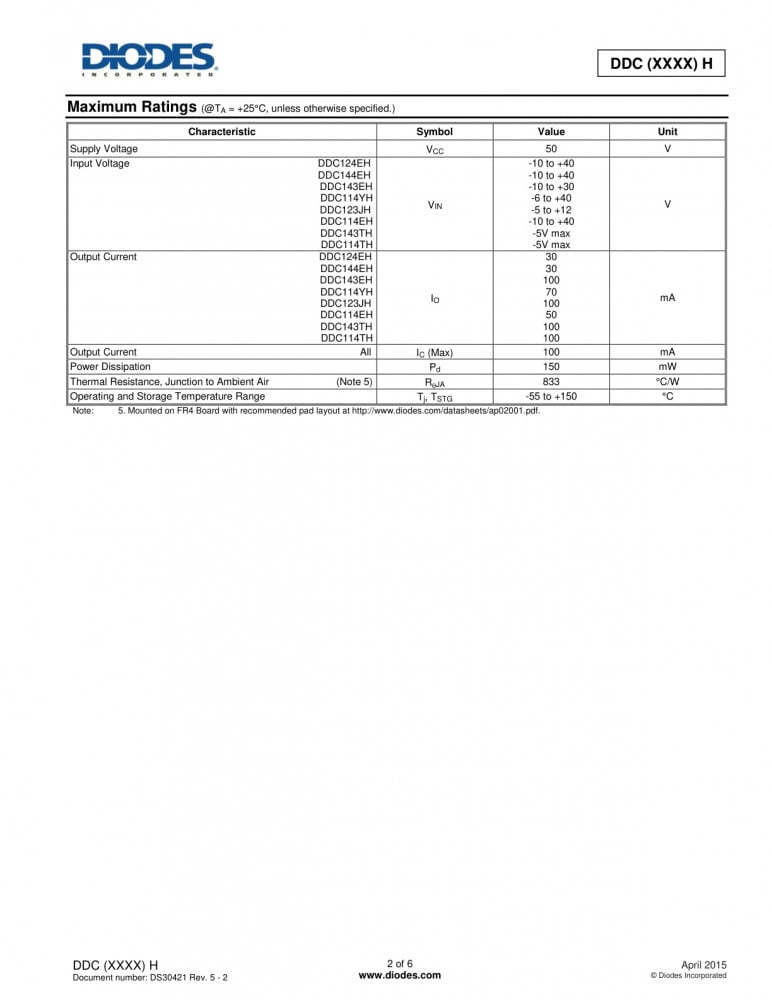 DDC143TH-7 datasheet page 2