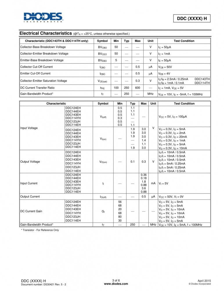 DDC143TH-7 datasheet page 3
