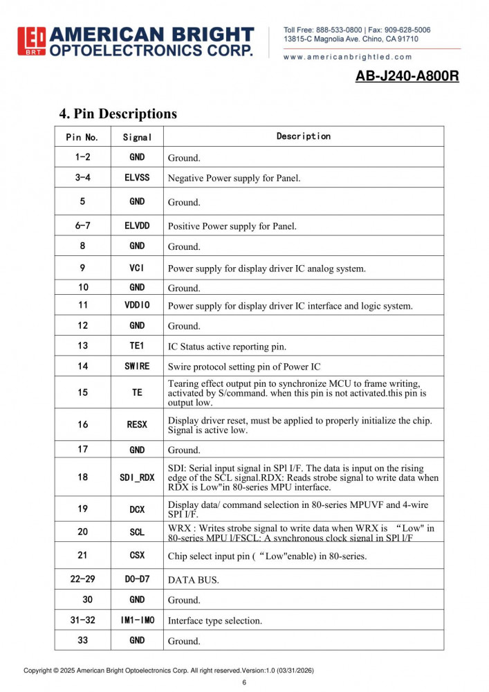AB-J240-A800R datasheet page 6