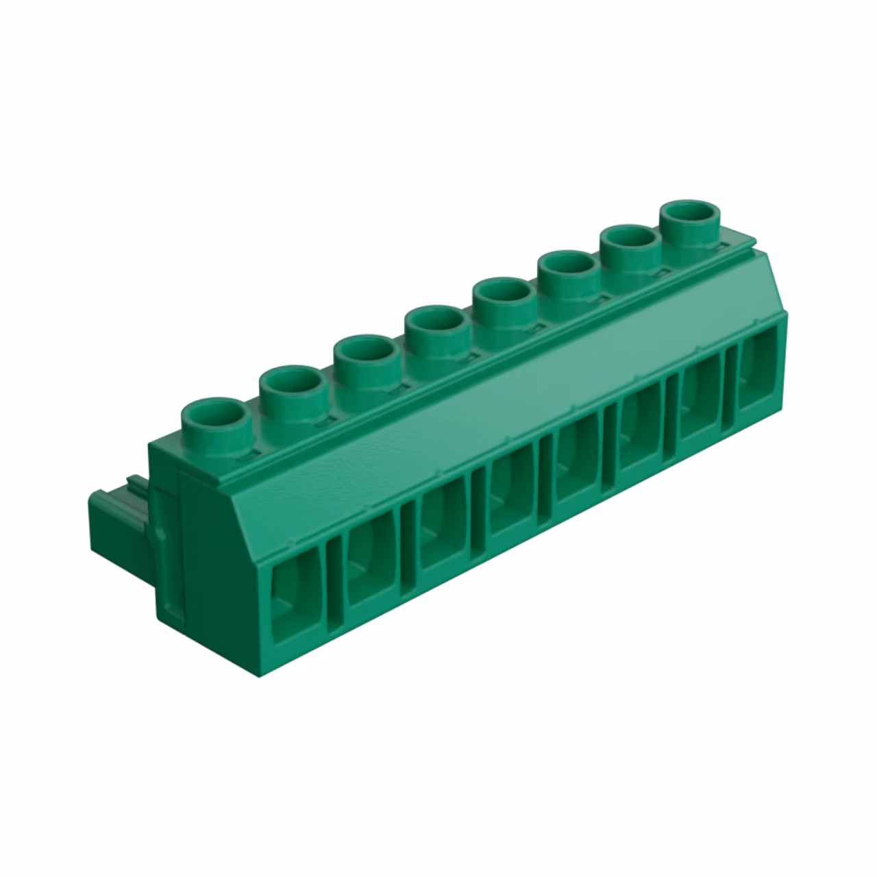 3.50mm Pitch Eurostyle 55° Wire Entry Fixed Mount PCB Terminal Block, 10 Circuits