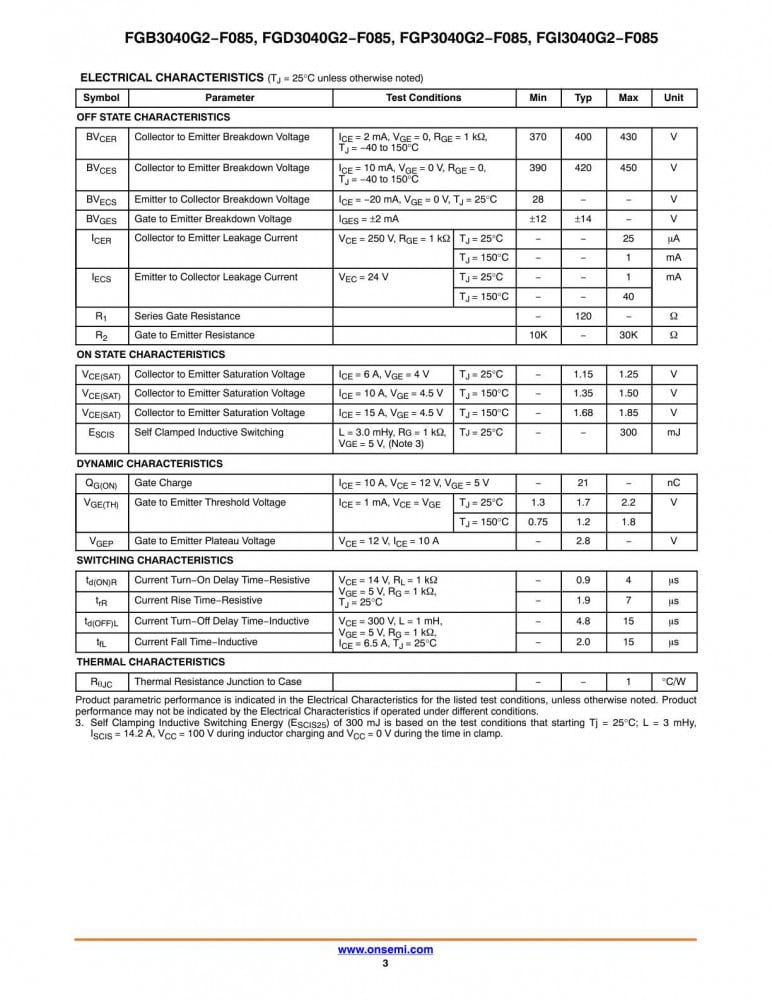 FGP3040G2-F085 datasheet page 3