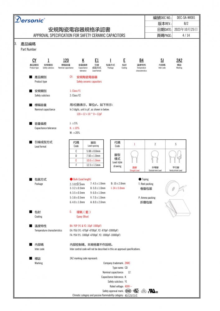 Dersonic approval specification page 5