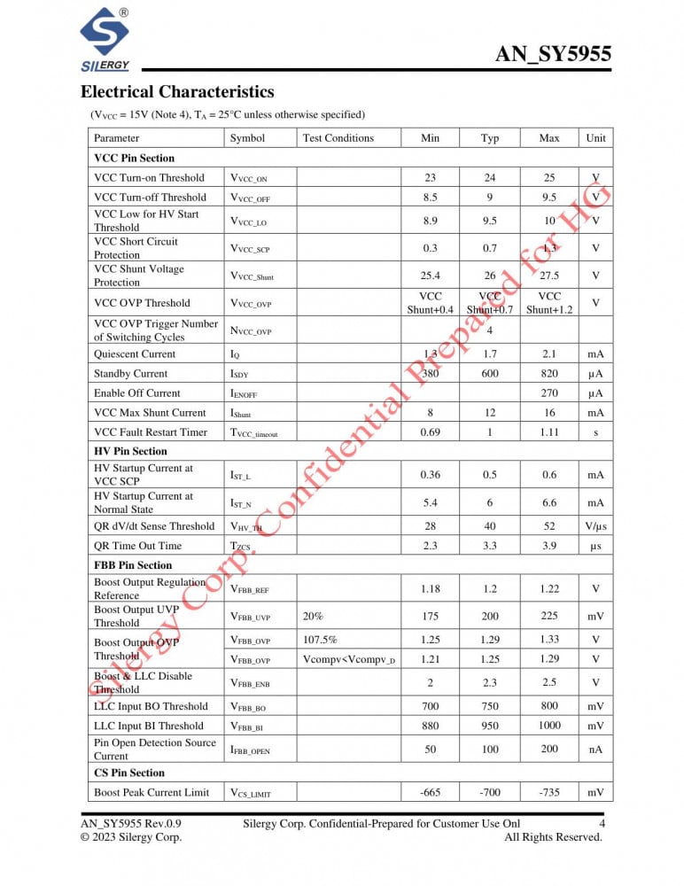 SY5955FFP datasheet page 4