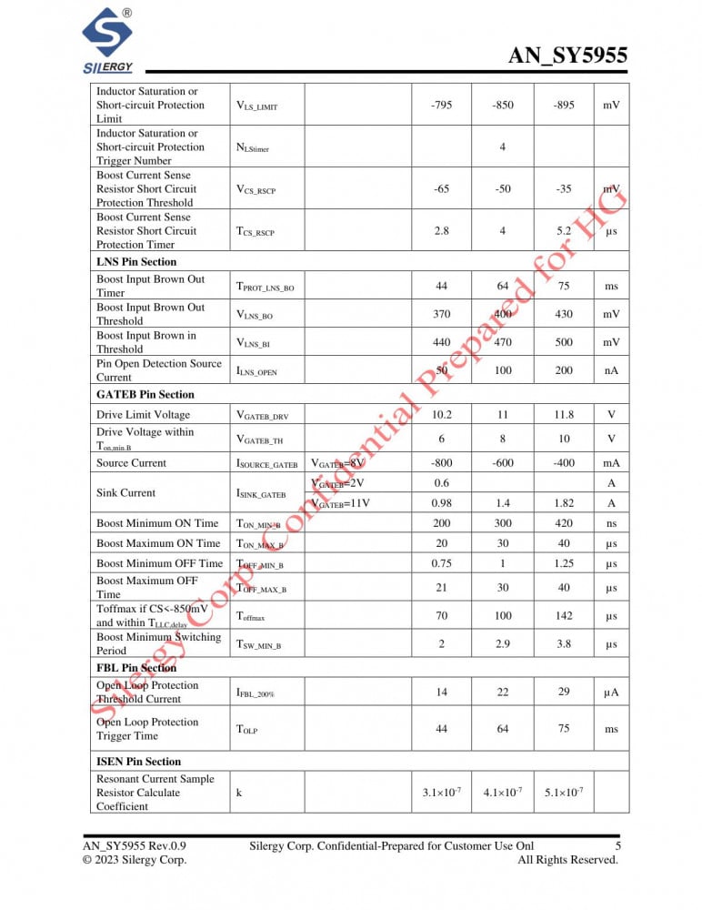 SY5955FFP datasheet page 5