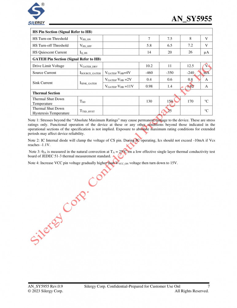 SY5955FFP datasheet page 7