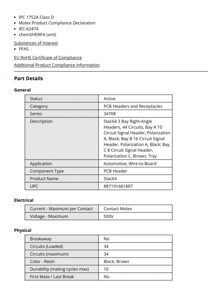 MOLEX 347083003 technical document preview, page 2