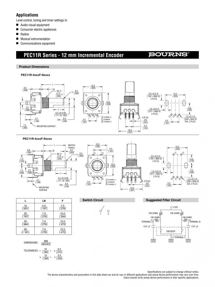 PEC11R series datasheet page 2