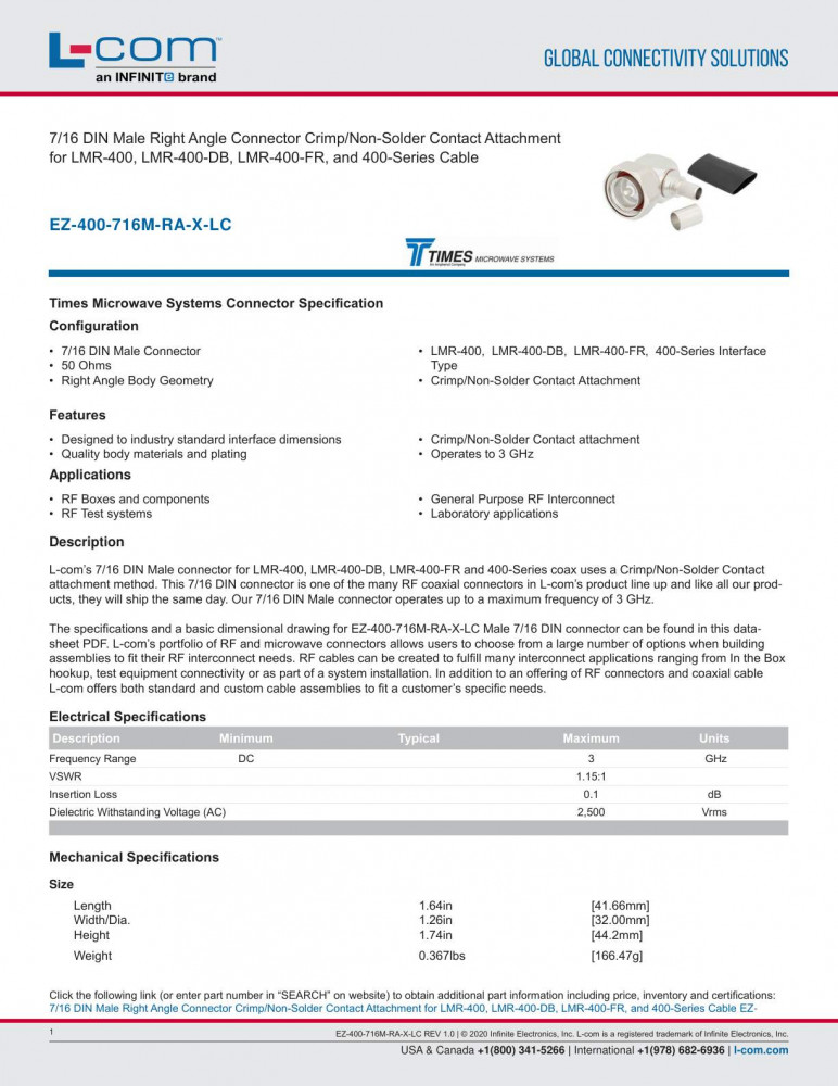EZ-400-716M-RA-X-LC specification page 1