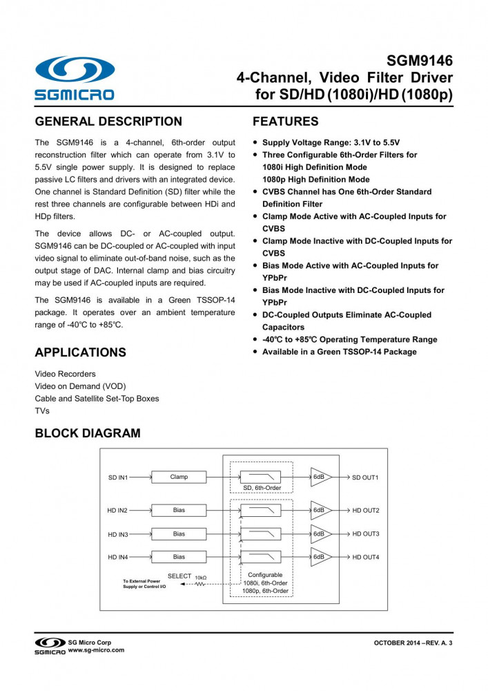 SGM9146 datasheet page 1