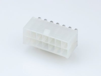 4.20mm Pitch Mini-Fit Header, Dual Row, Right-Angle, 14 Circuits, PA Polyamide (Nylon) 6/6 94V-2, White for sale