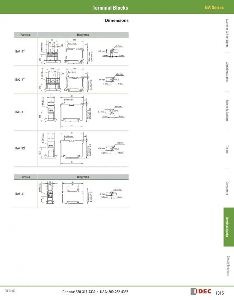 IDEC BA Series technical document page 3