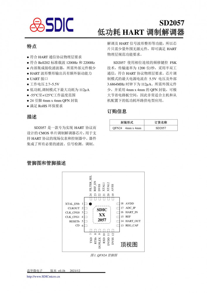SD2057 datasheet page 1