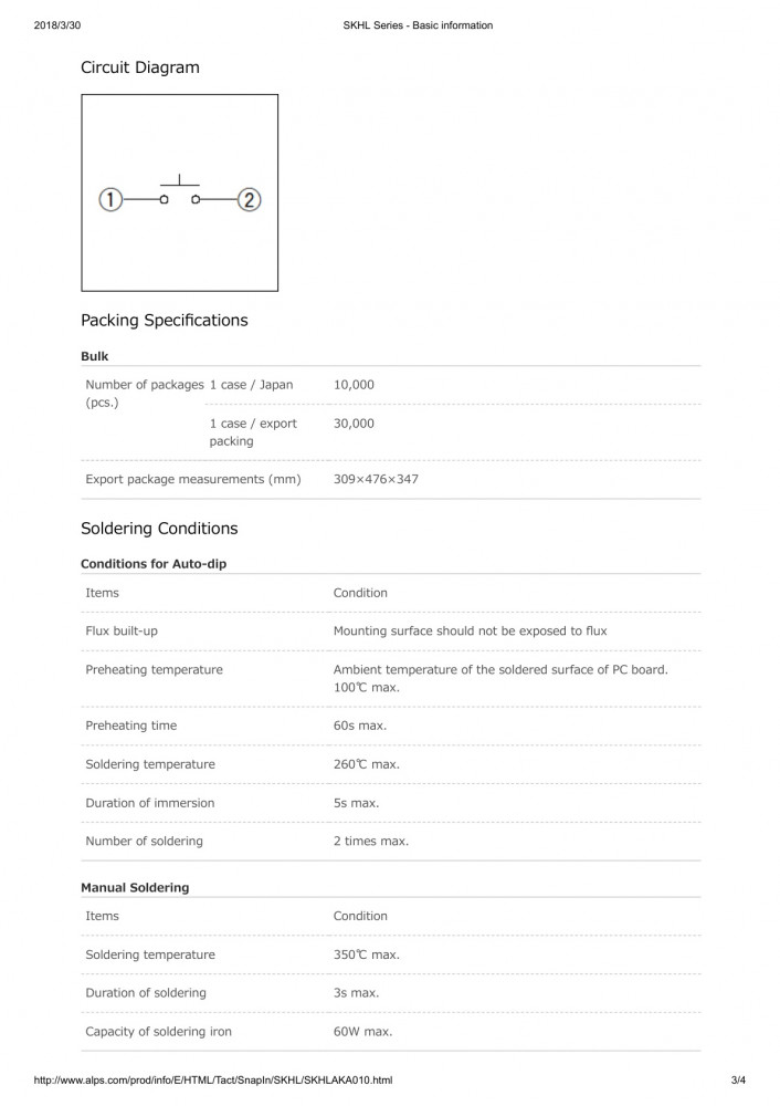 SKHLAKA010 mounting hole and circuit diagram