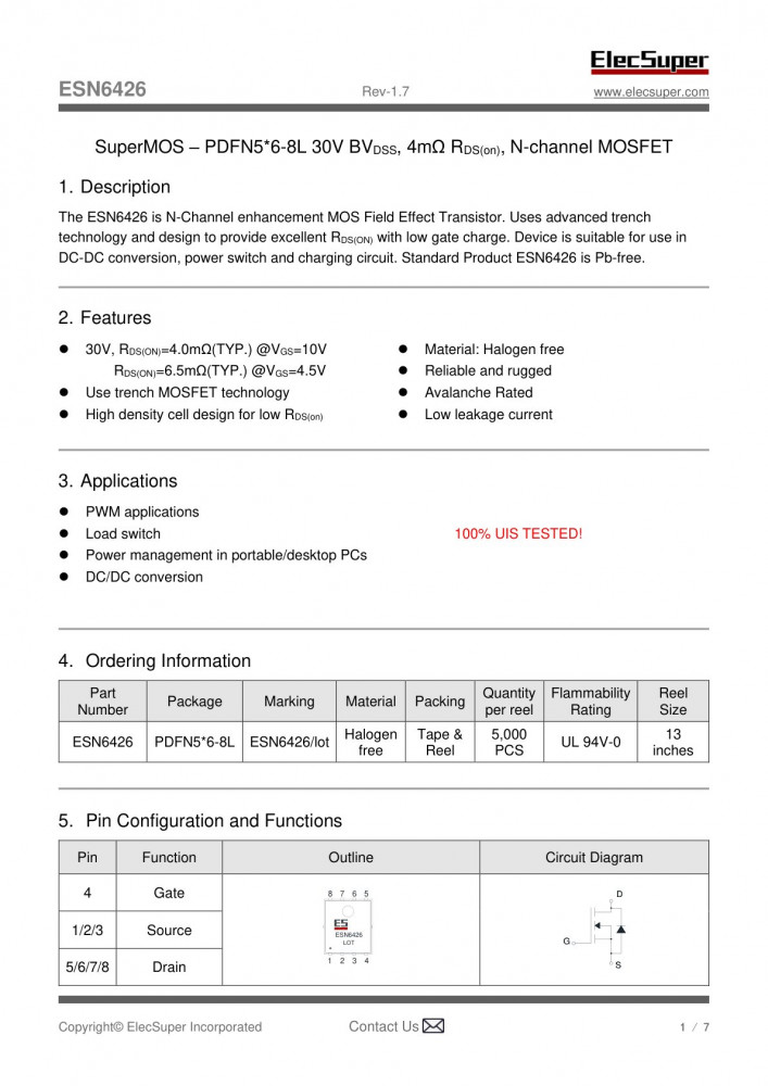 ESN6426 datasheet page 1