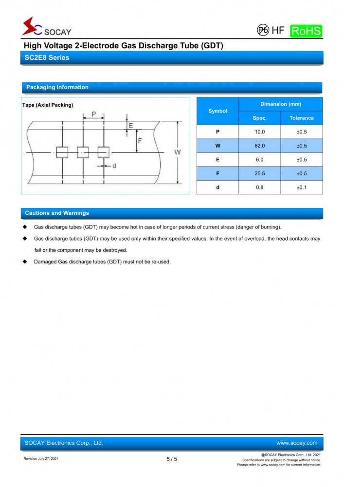 SOCAY SC2E8 datasheet page 5