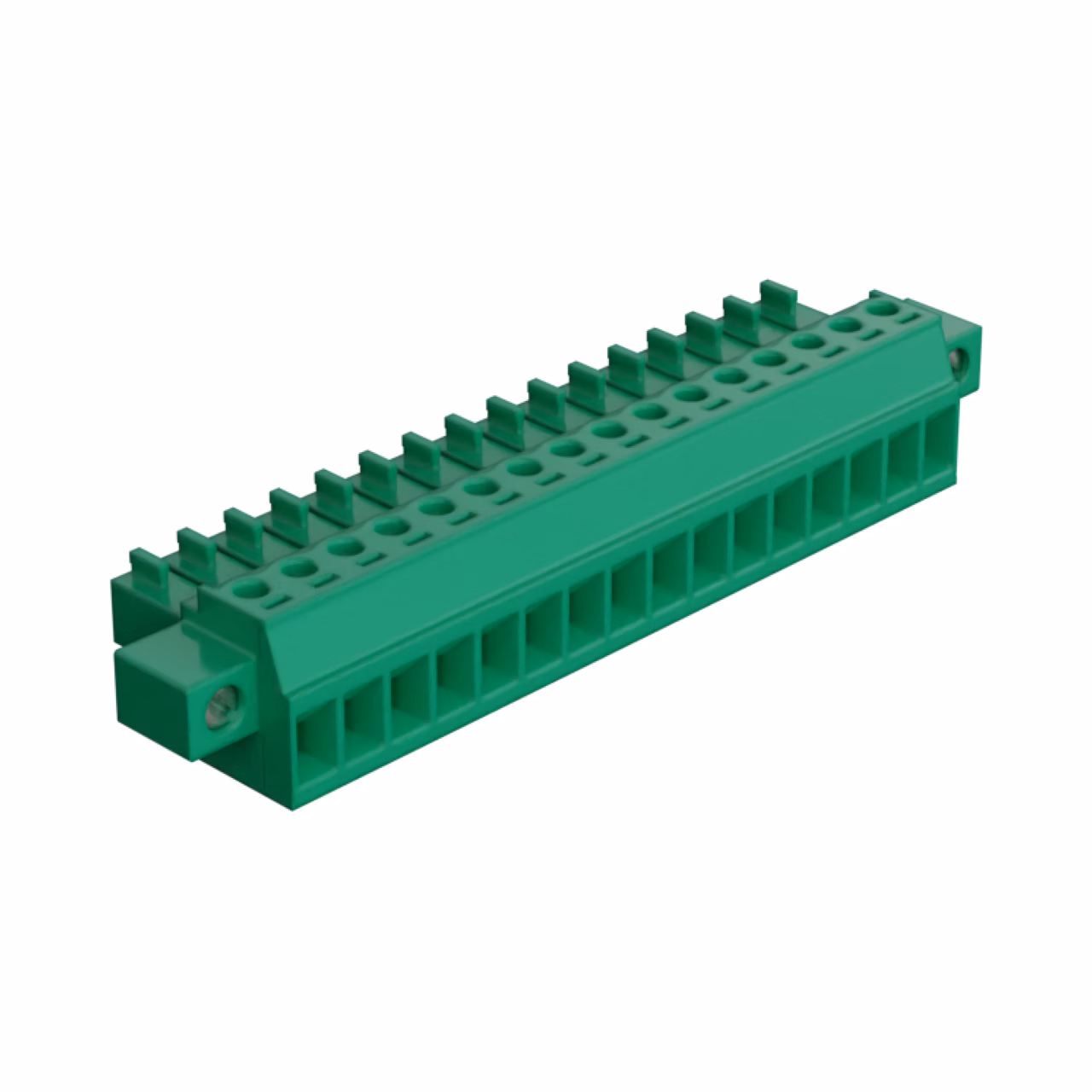 3.50mm Pitch Eurostyle Horizontal Plug, with Retention Screws, Green Housing, 16 Circuits for sale