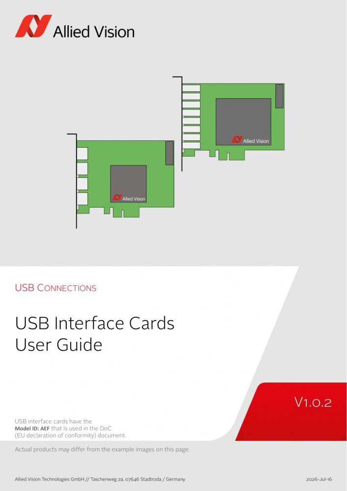 USB Interface Cards User Guide page 1